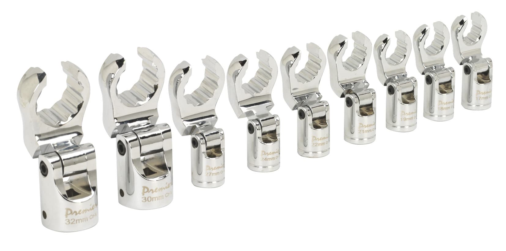 Flexible Crow's Foot Spanner Set 9pc 1/2"Sq Drive Metric - Triace