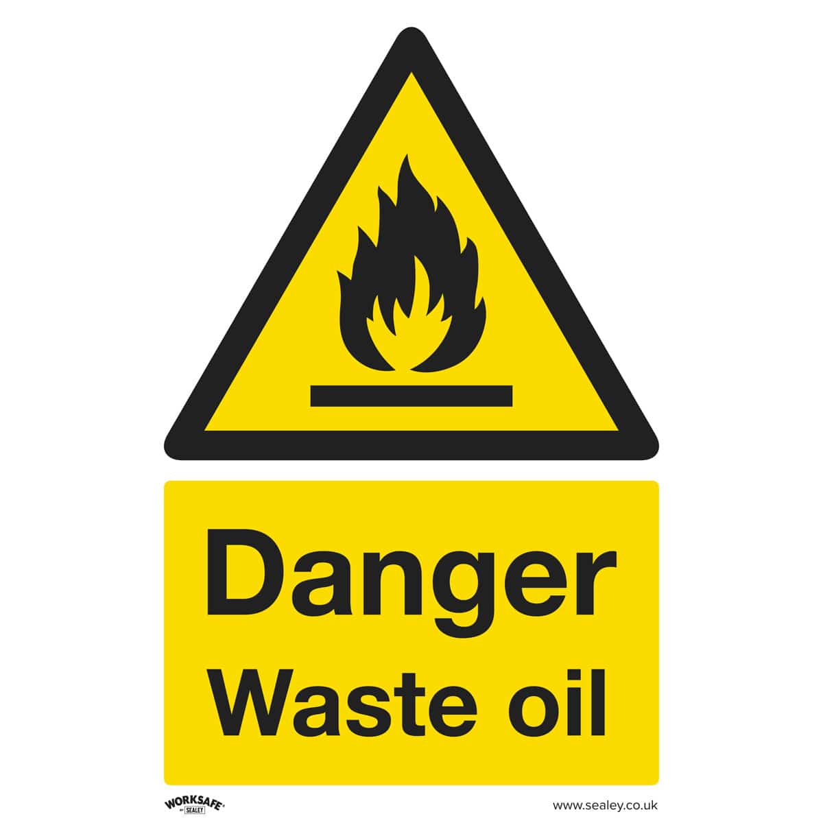 Warning Safety Sign – Danger Waste Oil – Self-Adhesive Vinyl – Triace