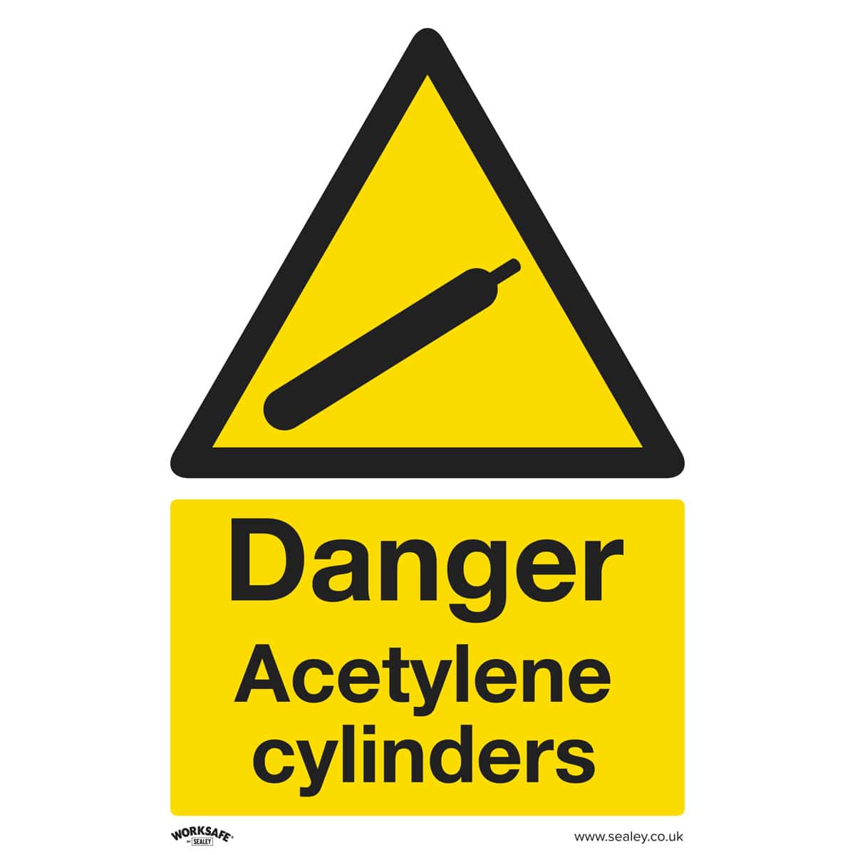 Warning Safety Sign – Danger Acetylene Cylinders – Self-Adhe – Triace